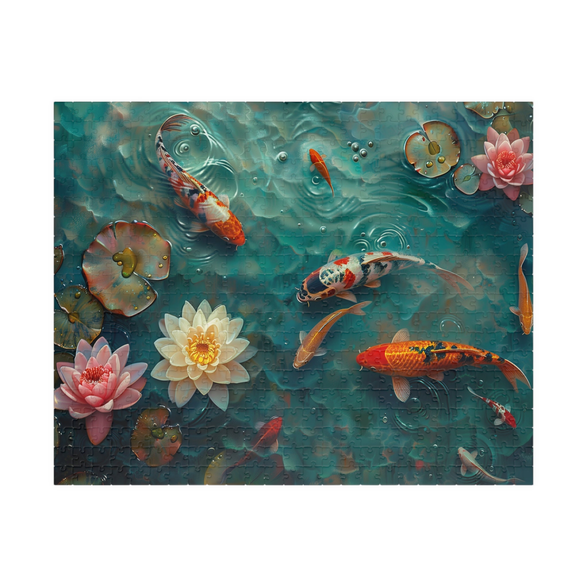 Koi Pond II Jigsaw Puzzle. Unique Gift for Puzzle Lovers, Birthday, Get ...
