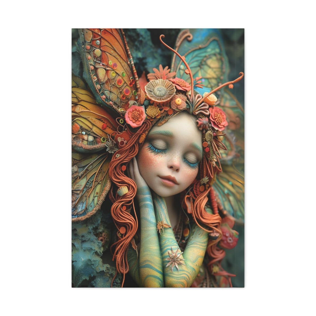 Tranquility - Forest Fairy Art Print on Canvas. Beautiful Enchanted Fae ...