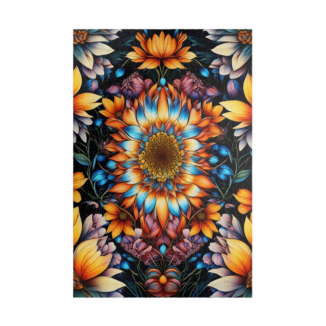 Bright Floral Jigsaw Puzzle. Kaleidoscope Jigsaw. Artistic Flower ...