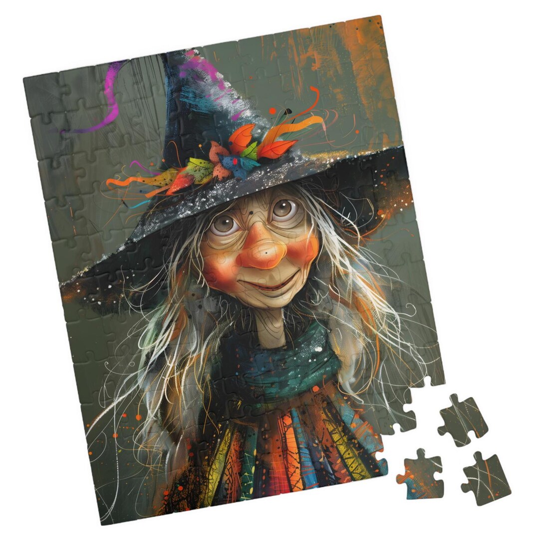 Helga - Folk Art Witch Jigsaw Puzzle. Gift for Witch Lovers, Holidays ...