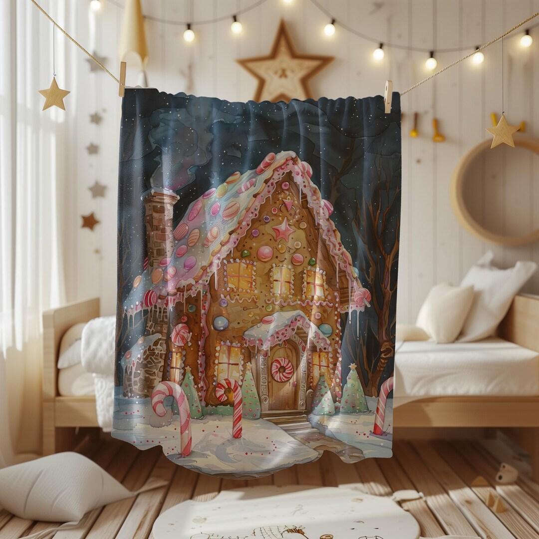 Pink Gingerbread House - Soft Lightweight All Seasons Art Blanket. Gift ...