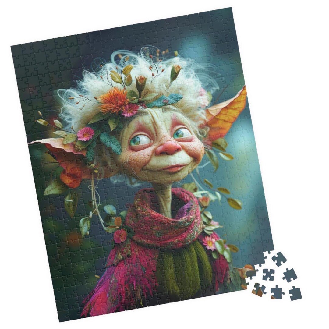 Isadora - Whimsical Elderly Fairy/elf Jigsaw. Silly Colorful Old Lady ...