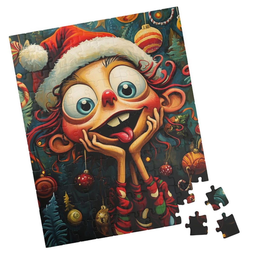 Funny Christmas Elf Puzzle: Quirky Holiday Jigsaw - Etsy