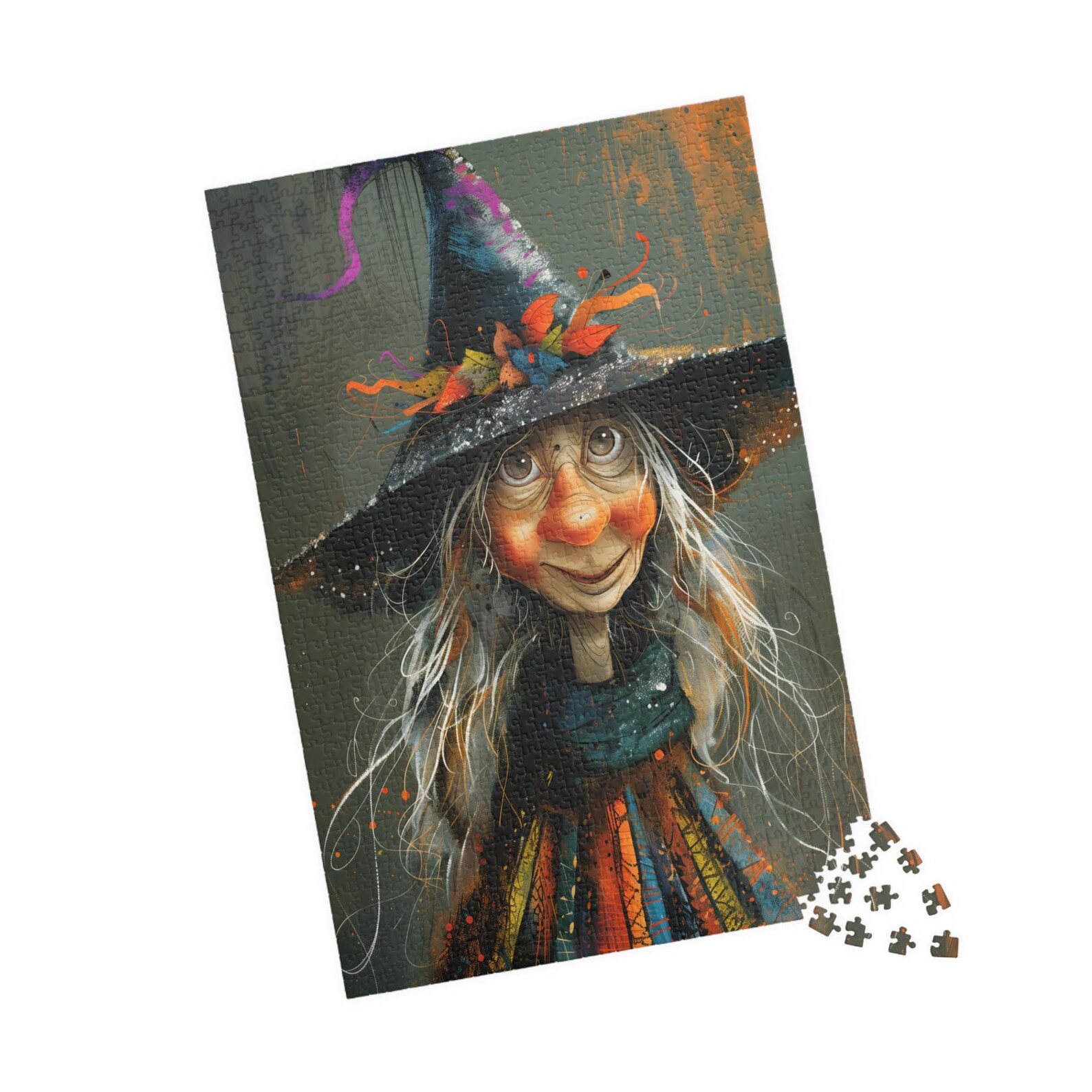 Helga - Folk Art Witch Jigsaw Puzzle. Gift for Witch Lovers, Holidays ...