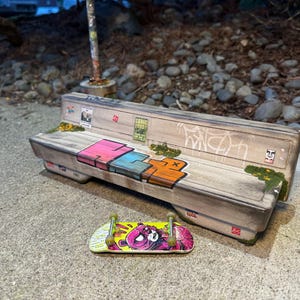 12” Cement Fingerboard High Level Ramps Park Bench 2.0 / Ledge With ...