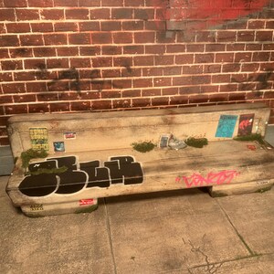 12 Cement Fingerboard Park Bench / Ledge With Graffiti / Weathering ...