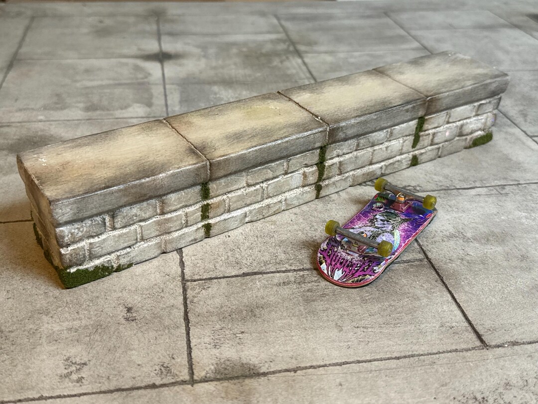 NEW Cement Fingerboard 12 Inch Realistic Brick Ledge Skate Bench FREE ...