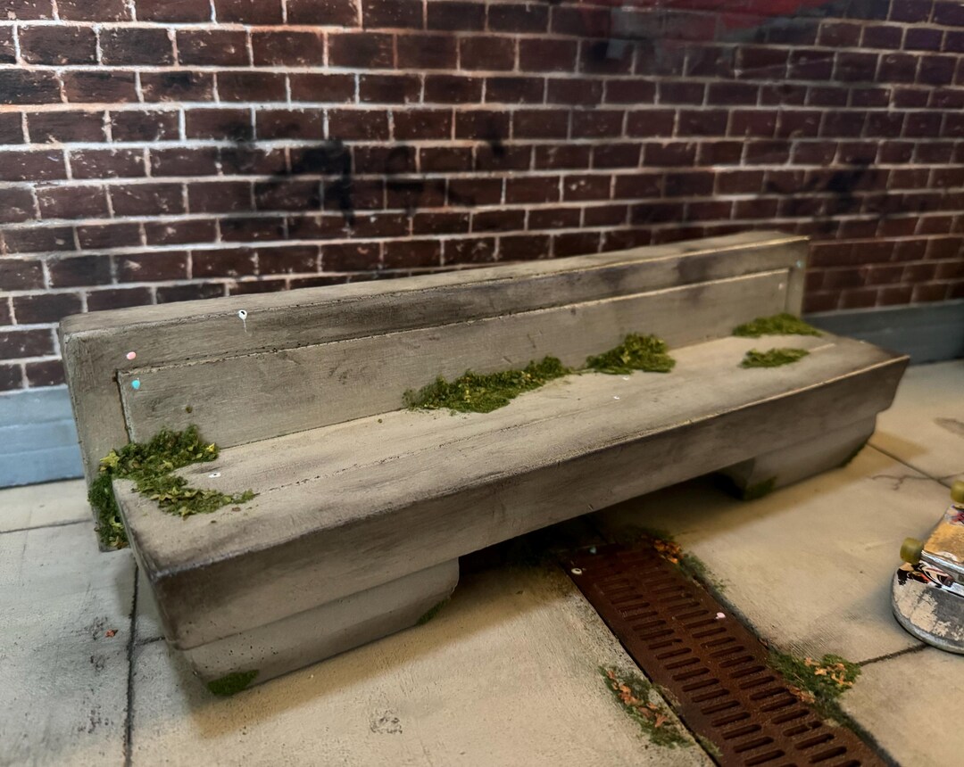 12” Cement Fingerboard Park Bench / Ledge With Weathering (no Graffiti ...