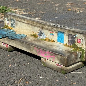 12 Cement Fingerboard Park Bench / Ledge With Graffiti / Weathering ...