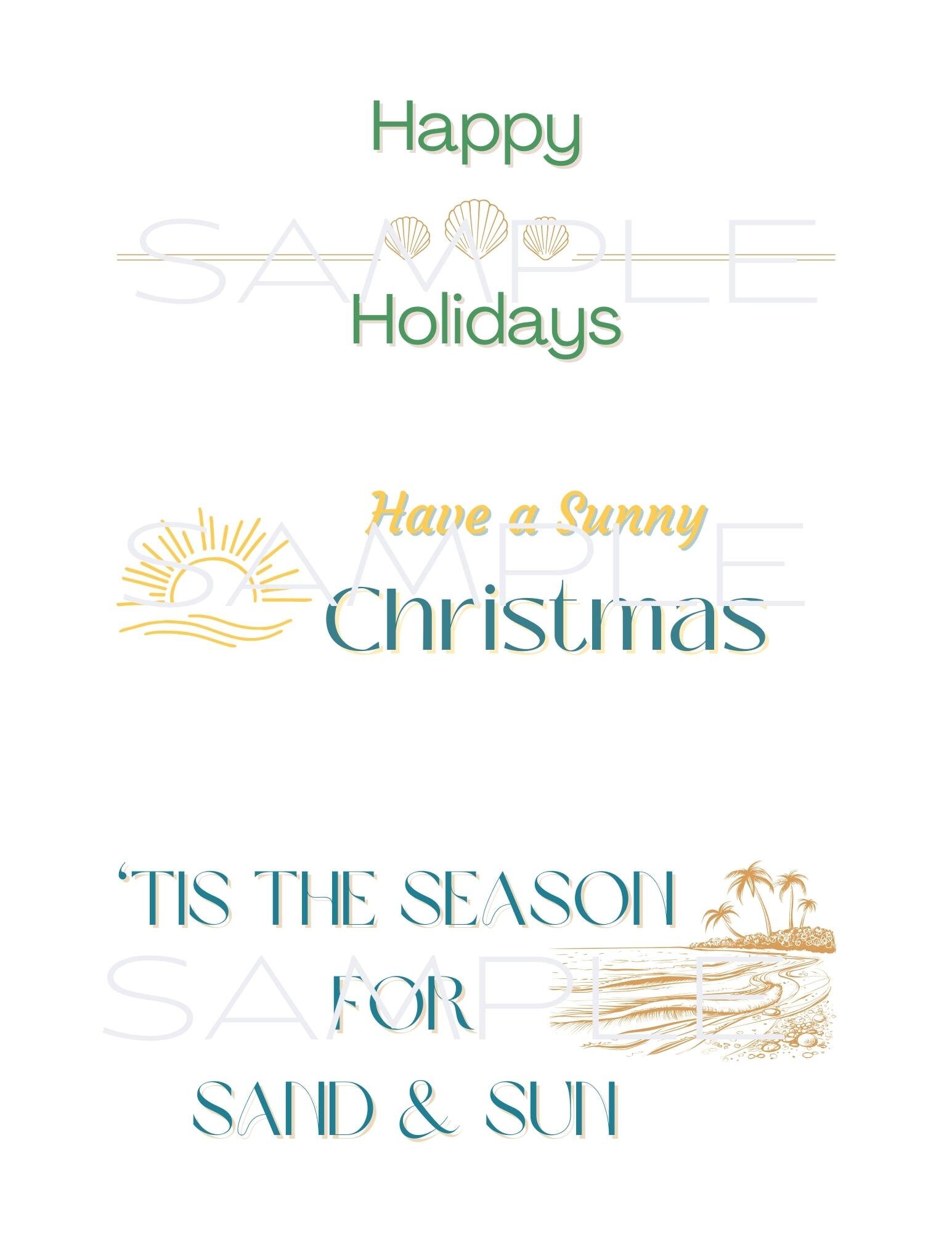 Tropical Christmas Clip Art, Beach Christmas, Word Art, Instant ...