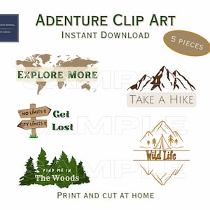Adventure Clip Art, Digital Download, Outdoor Adventure Graphics ...