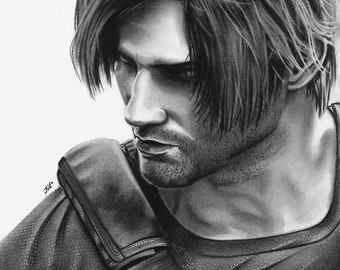 Cyberpunk Leon Kennedy Resident Evil Concept Art High Quality Digital ...
