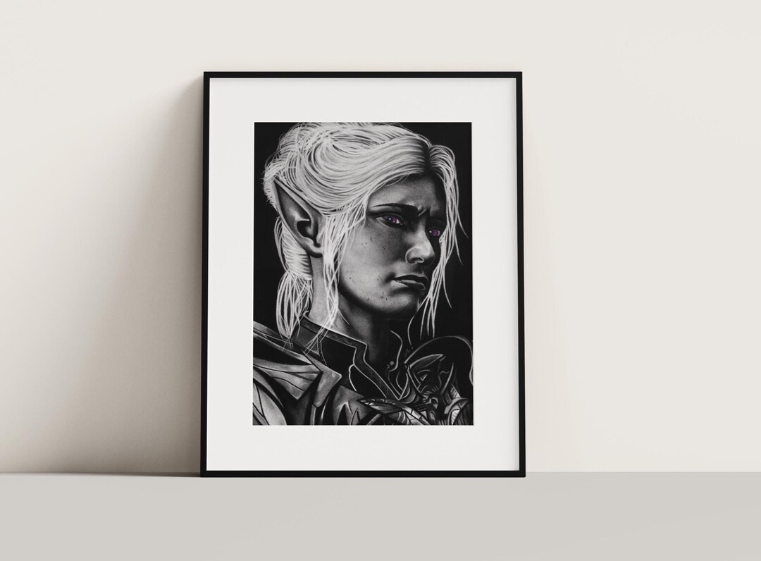 Minthara Baldurs Gate 3 Charcoal Portrait Print (NO FRAME) - Etsy UK