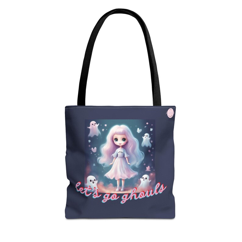 Let's Go Ghouls Tote Bag Blue Black White Purple Lilac Pink Dark ...