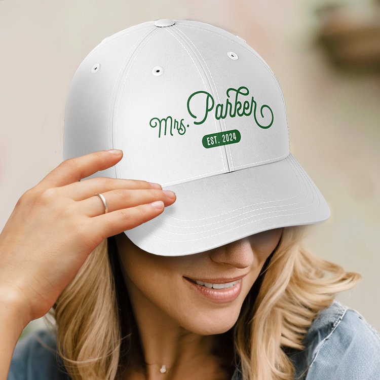 Personalized Mrs. Baseball Cap for Bride in Just Married Era, Honeymoon ...