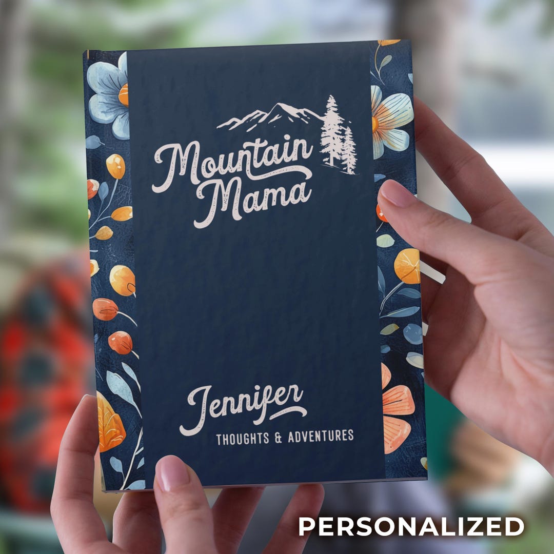 Personalized Mountain Mama Notebook Hardcover, 128 Pages Ruled Paper ...