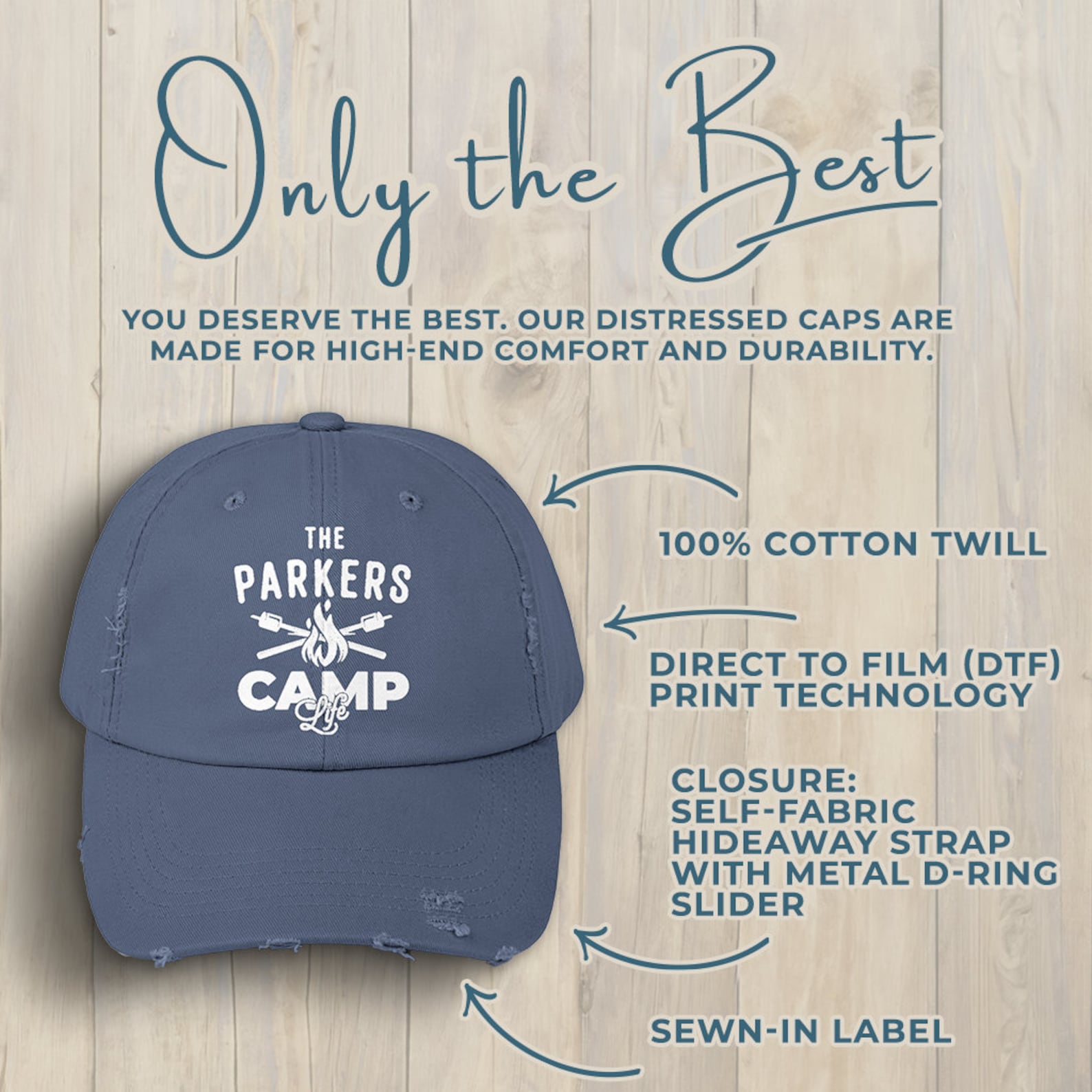 Personalized Camp Life Cap for Outdoor Family Who Love Camping and ...