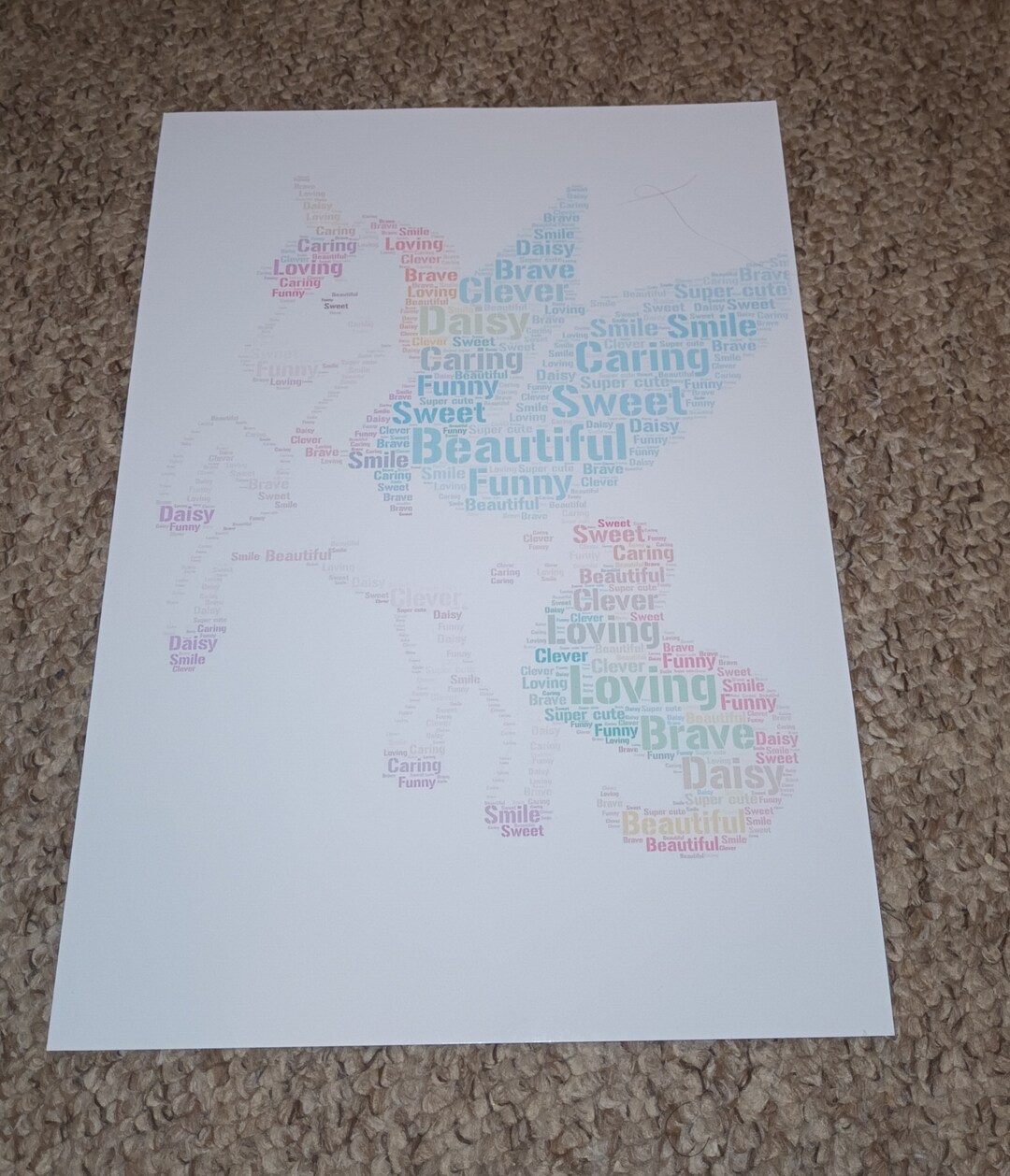 Custom Word Art Print Rainbow Unicorn A4 - Etsy
