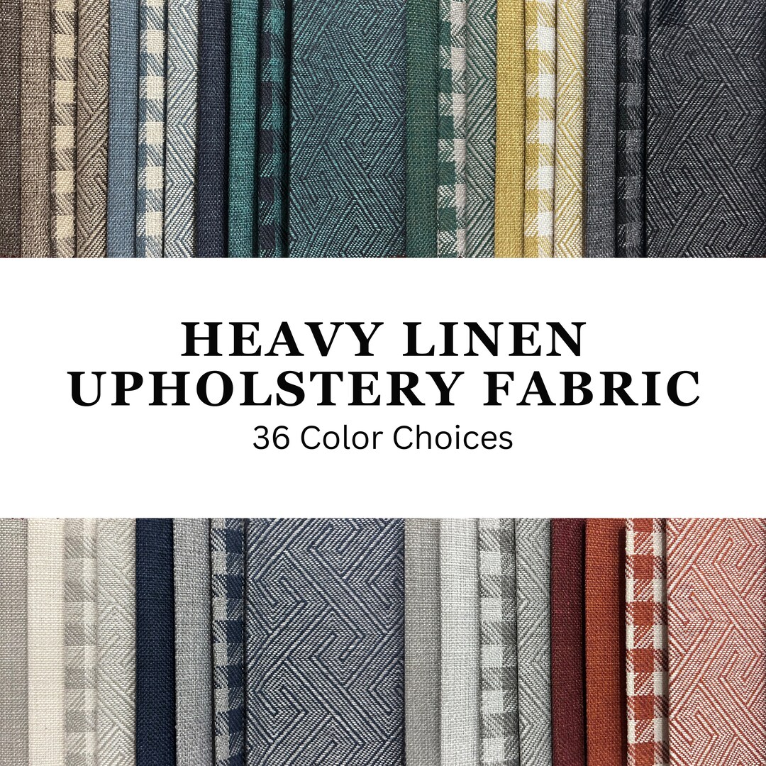 Heavy Linen Fabric by the Yard, Thick and Durable Upholstery Linen ...