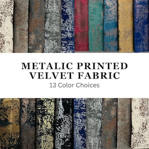 Metalic Printed Velvet Fabric by the Yard, Luxury Velvet Curtain Fabric ...