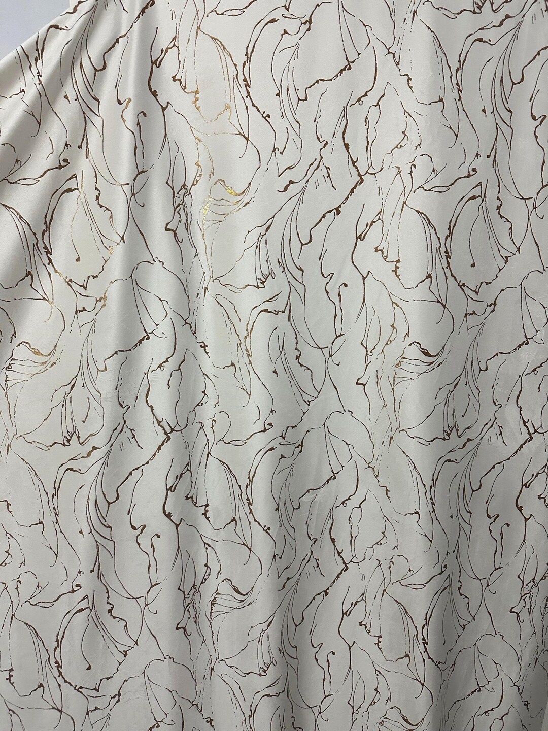 Cream Upholstery and Drapery Fabric With Copper Printed, Luxury Foil ...