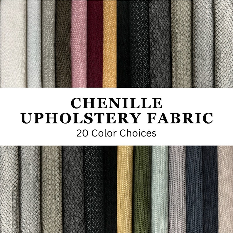Upholstery Chenille Fabric, Solid Fabric by the Yard, Soft Chenille ...