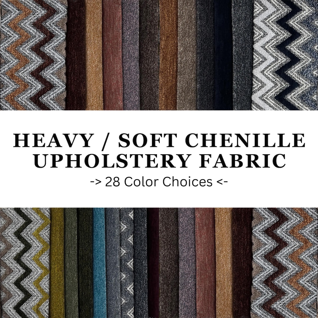 Heavy and Soft Chenille Fabric by the Yard, Chenille Upholstery Fabric ...