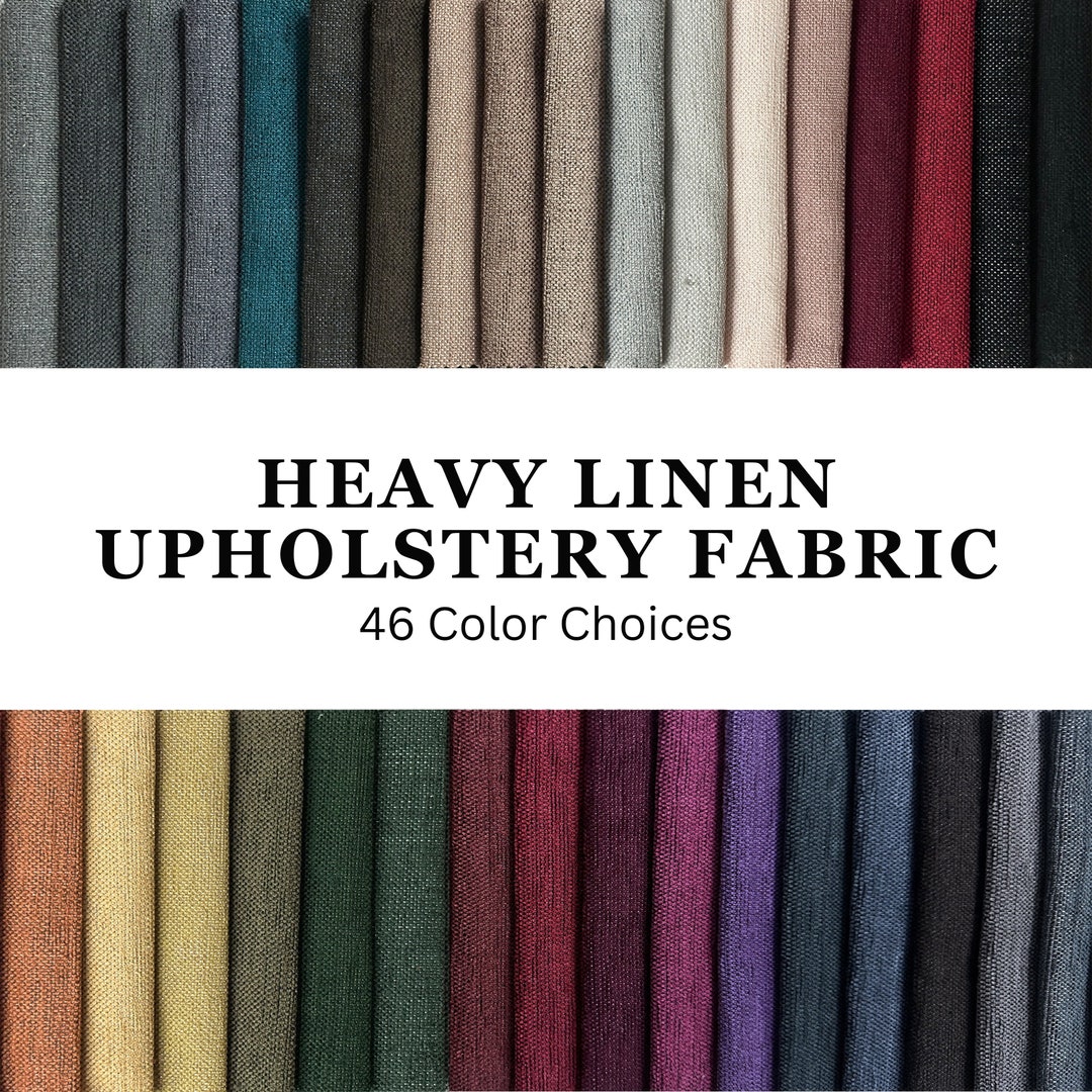 Linen Fabric by the Yard, Heavy Upholstery Linen Fabric, Solid ...