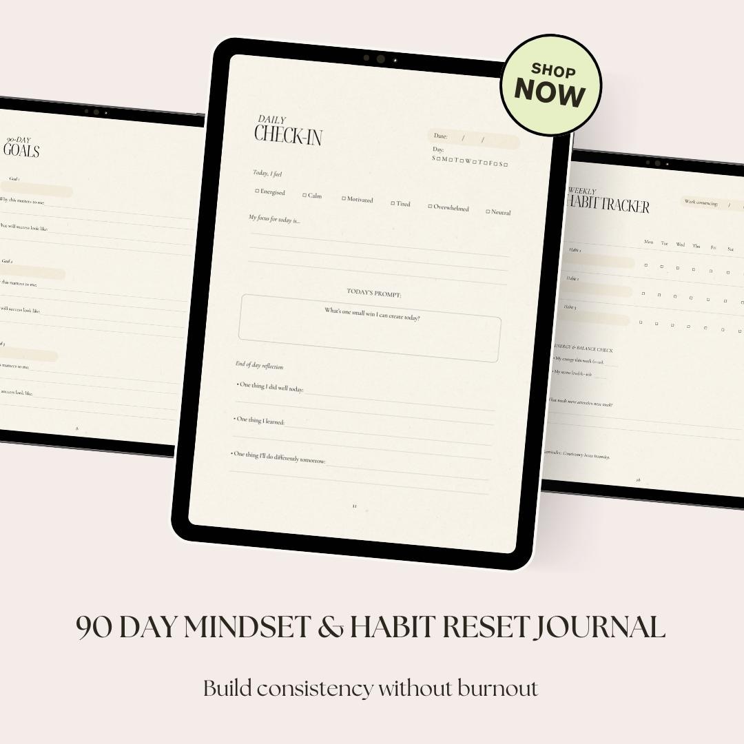 90 Day Mindset & Habit Reset Journal | Digital iPad Planner for ...