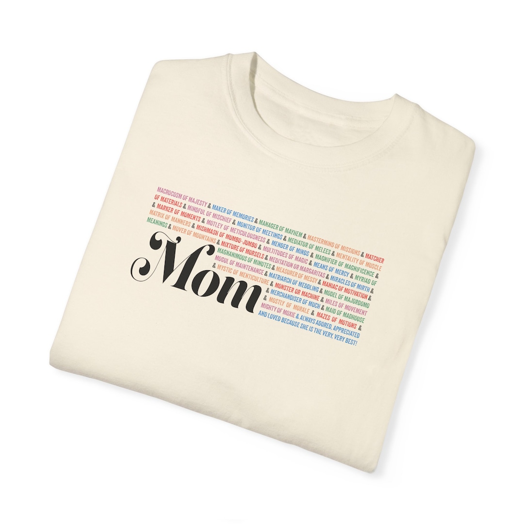 Mom Acronym T-shirt Many Meanings of MOM Cute, Sentimental, Word Lover ...