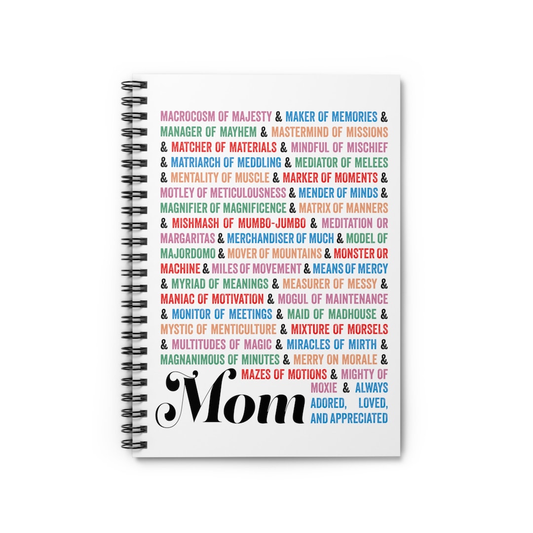 Mom Acronym Notebook Journal - Many Meanings of MOM - Cute, Sentimental ...