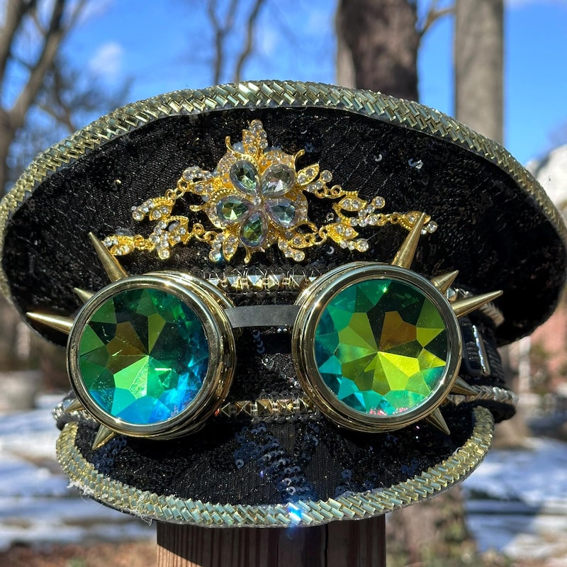 Mens Black Sequin Top Hat - Etsy