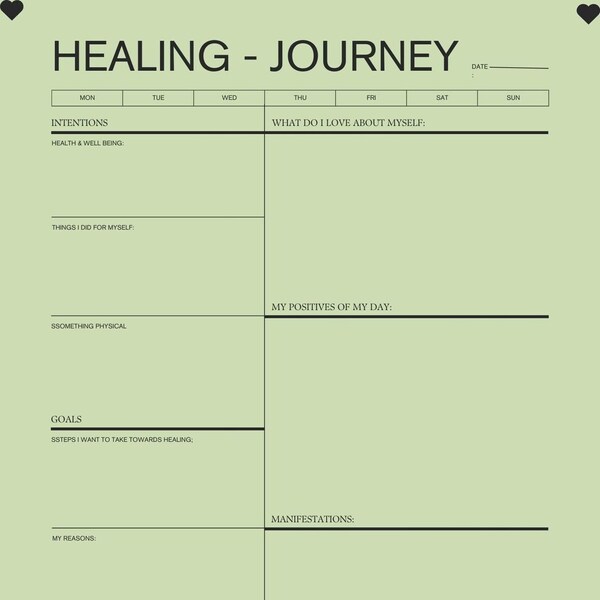 Healing Journey Template - Etsy UK