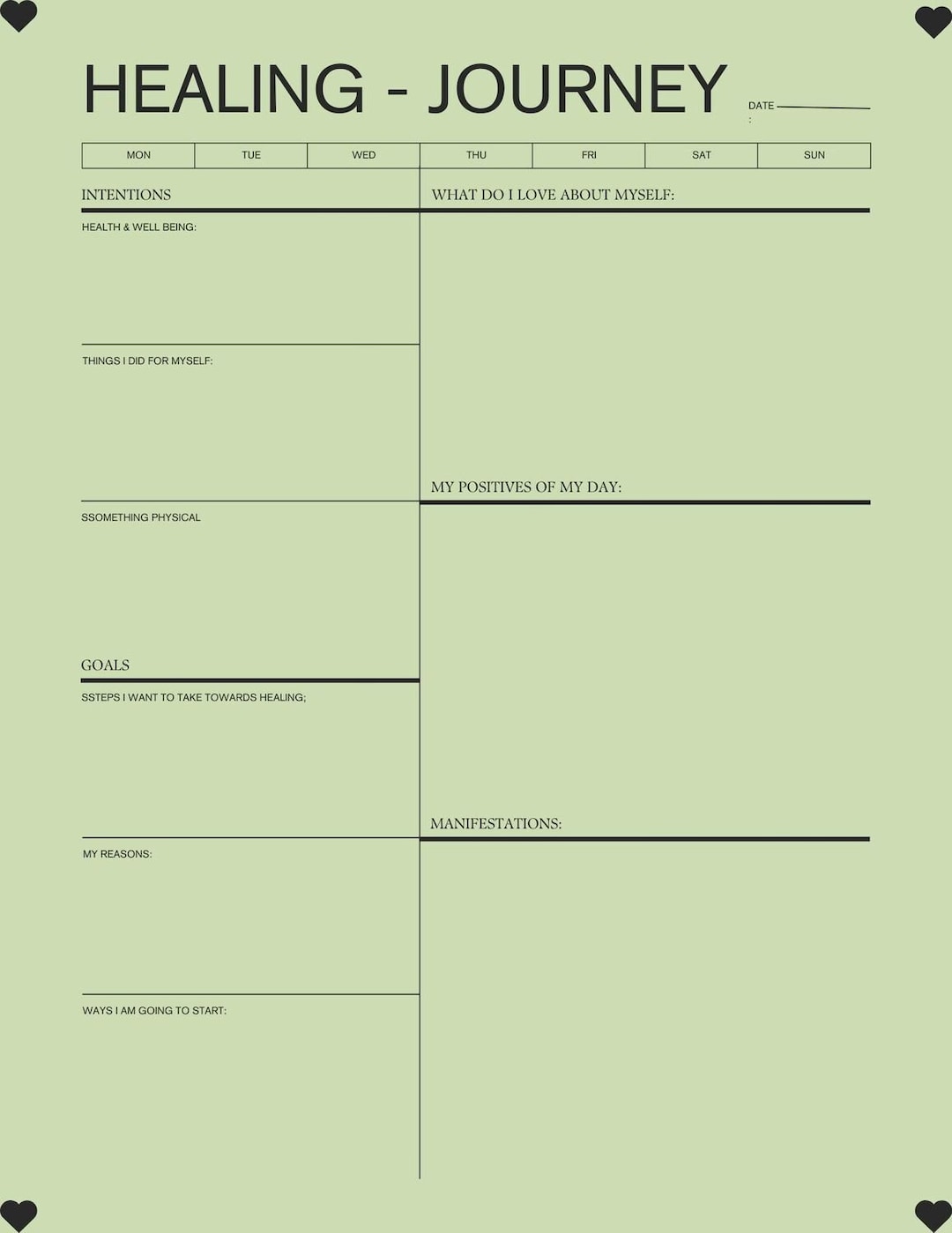 Healing Journey Template - Etsy