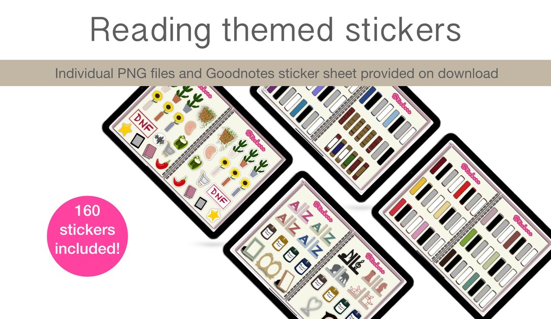 Reading Themed Digital Stickers for Goodnotes Journal - Etsy
