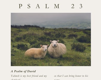 Psalm 23 Poster, Scripture Bible Verse Print, the Lord is My Shepherd ...