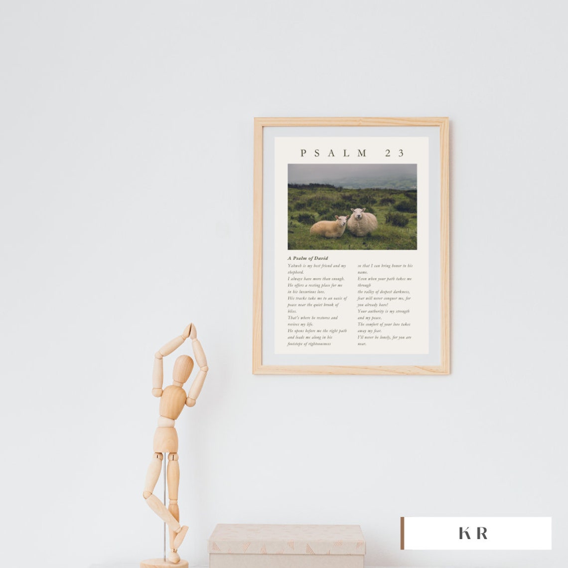 Psalm 23 Poster, Scripture Bible Verse Print, the Lord is My Shepherd ...