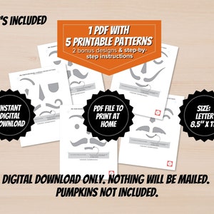 Mr. Mustache Pumpkin Carving Patterns/ Pumpkin Carving Stencils ...
