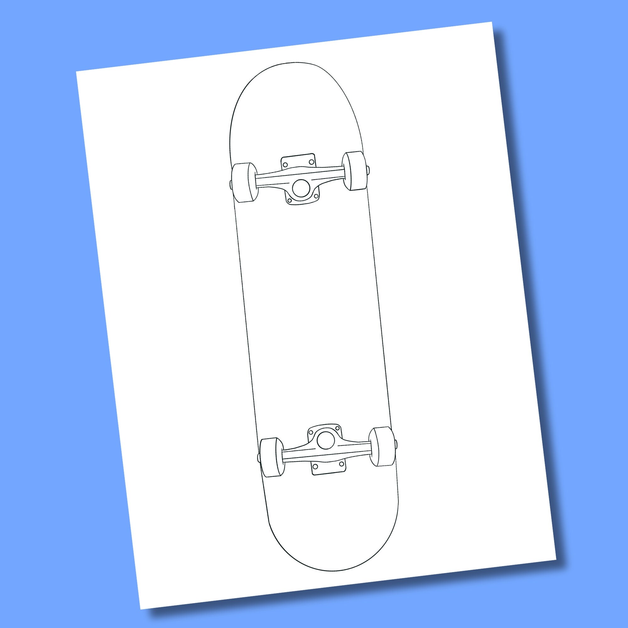 Design Your Own Skateboard, Skateboard Coloring Page, Printable ...