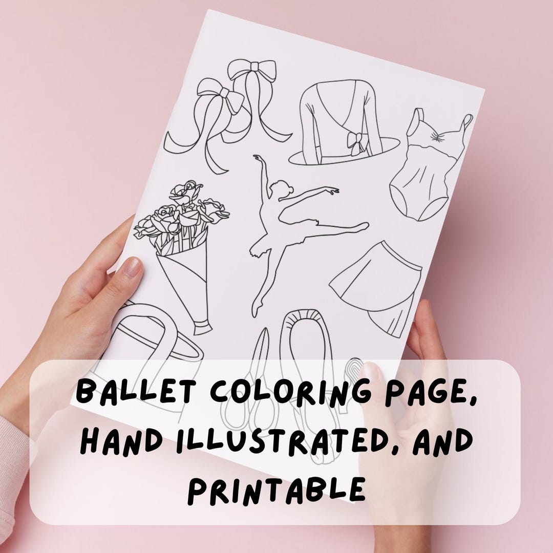 Ballerina Coloring Page | Printable Ballet Art for Kids | Dance-themed ...