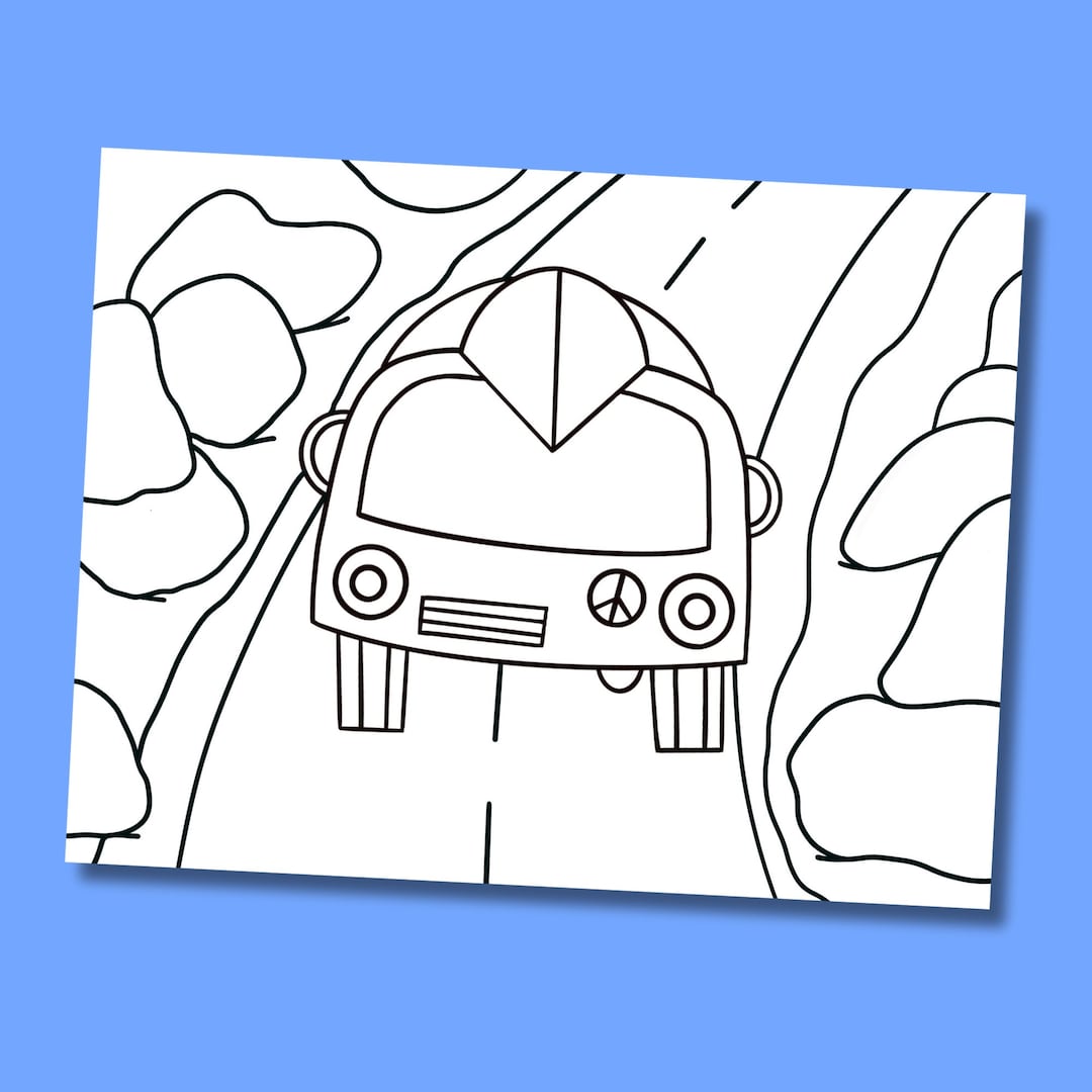 Camper Van Coloring Page, Kids Coloring, Adult Coloring, Summer ...