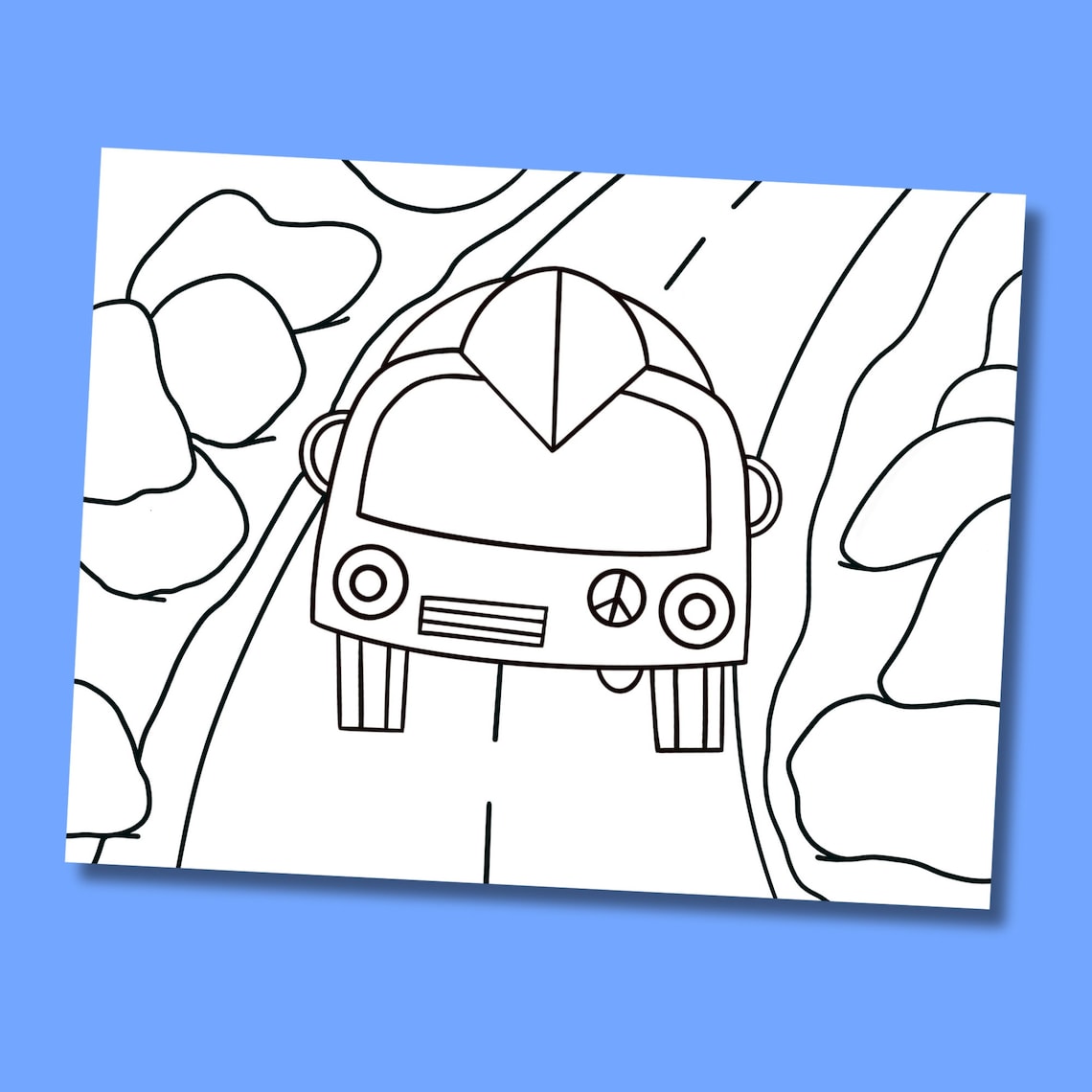 Camper Van Coloring Page, Kids Coloring, Adult Coloring, Summer ...