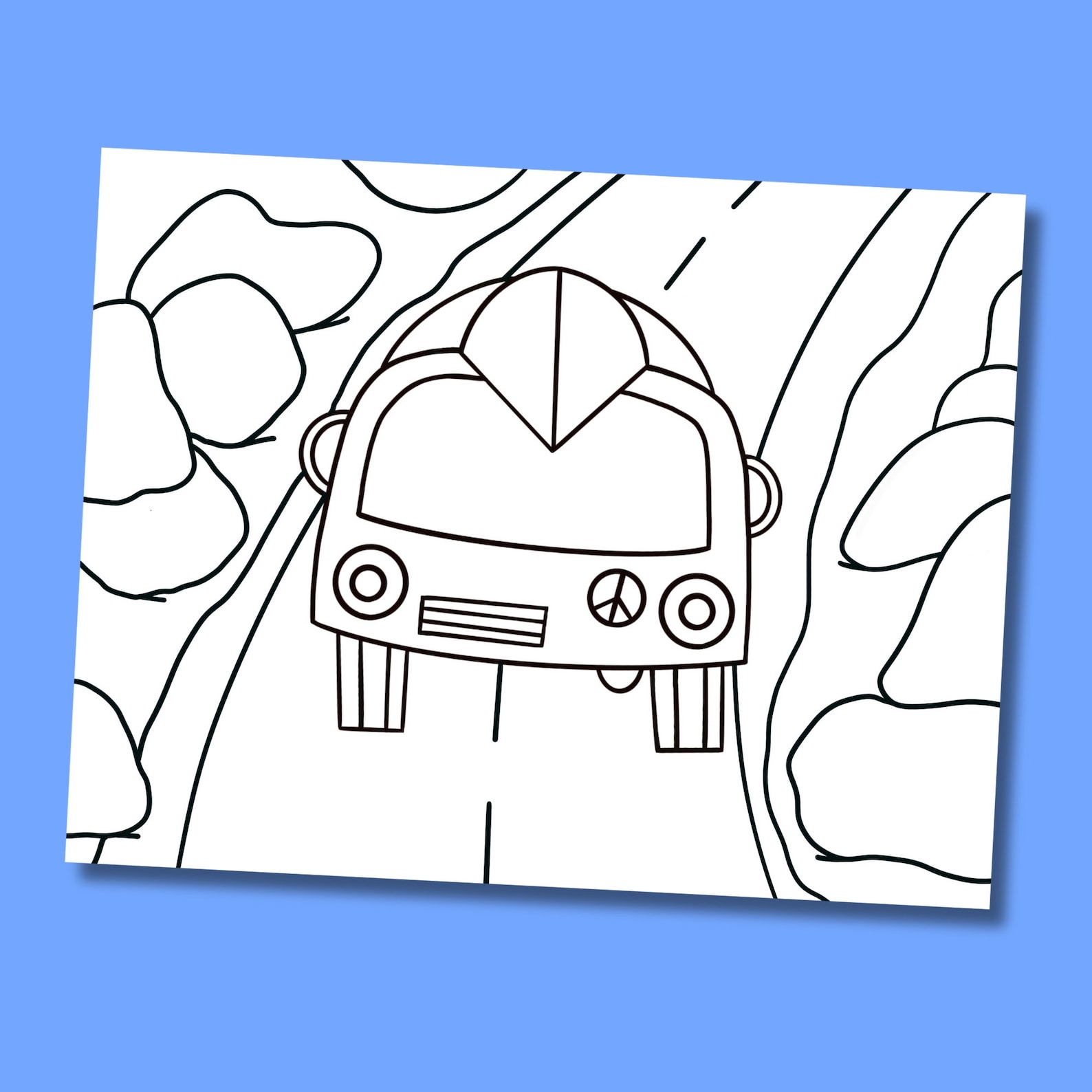 Camper Van Coloring Page, Kids Coloring, Adult Coloring, Summer ...