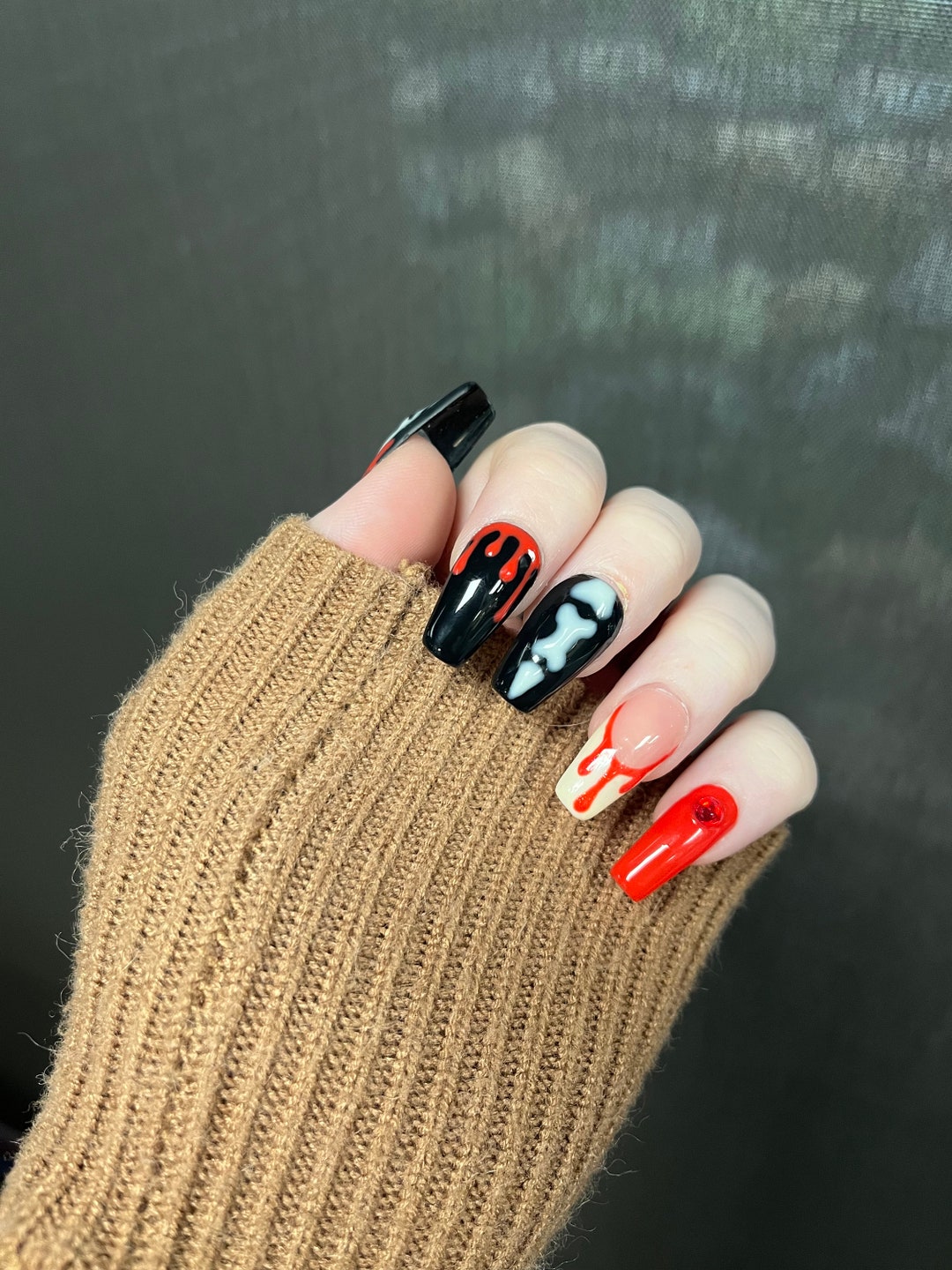 Ghost Face From Scream Nails - Etsy
