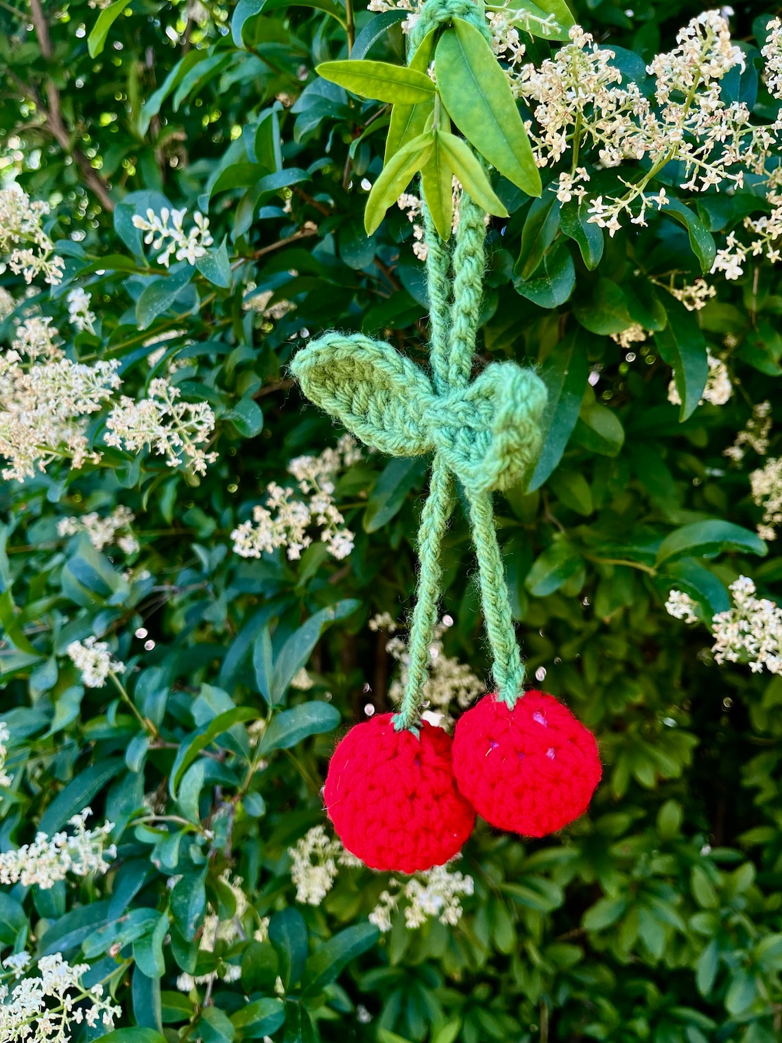 Cherry Crochet Rear View Mirror Accessory - Etsy
