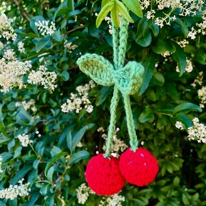 Cherry Crochet Rear View Mirror Accessory - Etsy