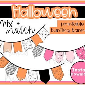 Cute Halloween Bunting Party Banner Printable, Instant Download, Banner ...