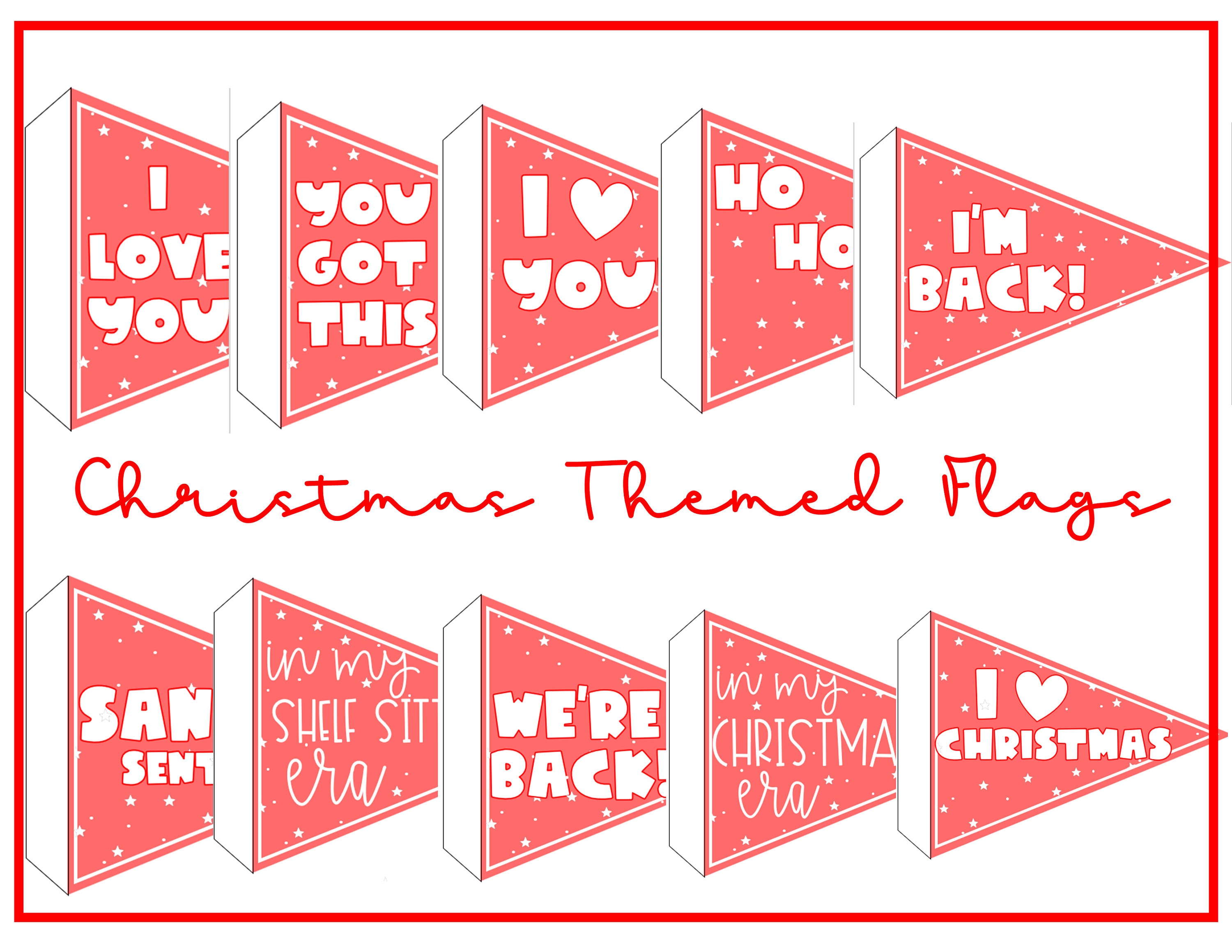 Elf Pennant Flags, Christmas Pennant Flags, Printable Flags - Etsy