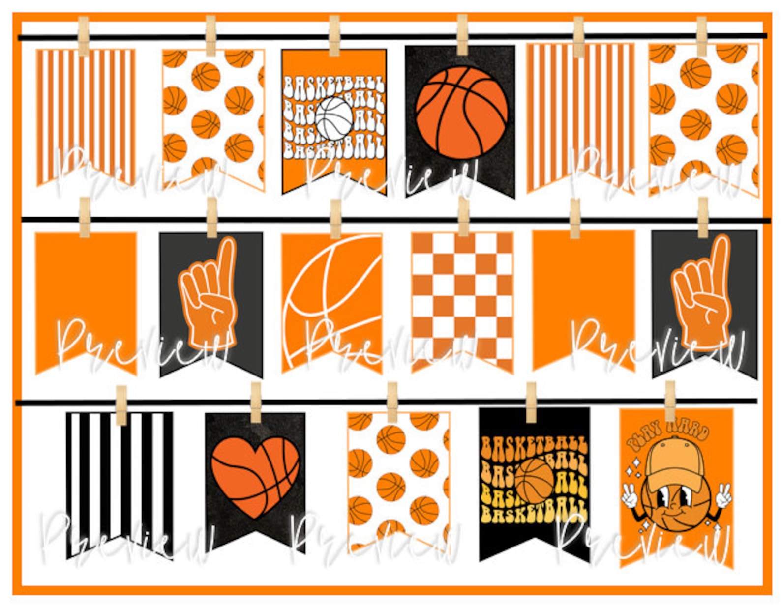 Basketball Banners, Basketball Posters, March Madness Themed Decor ...