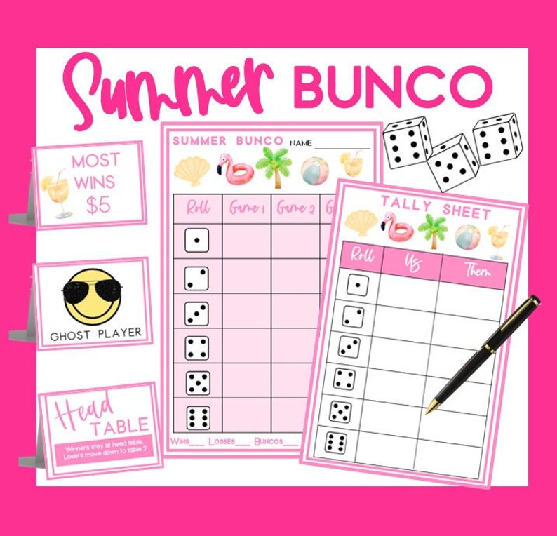 Summer BUNCO, Pool Party BUNCO, Bunco Night, Bunco Party, Summer Theme ...